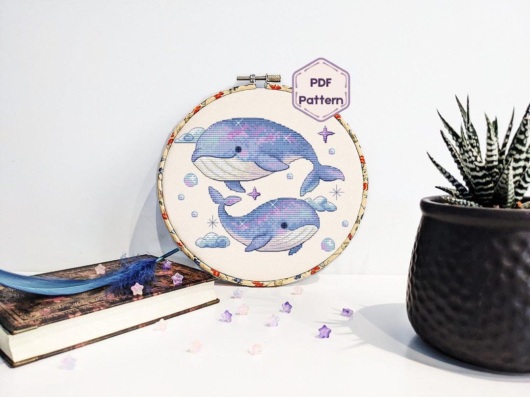 Whales Cross Stitch Pattern, Marine Embroidery (digital PDF) - Etsy
