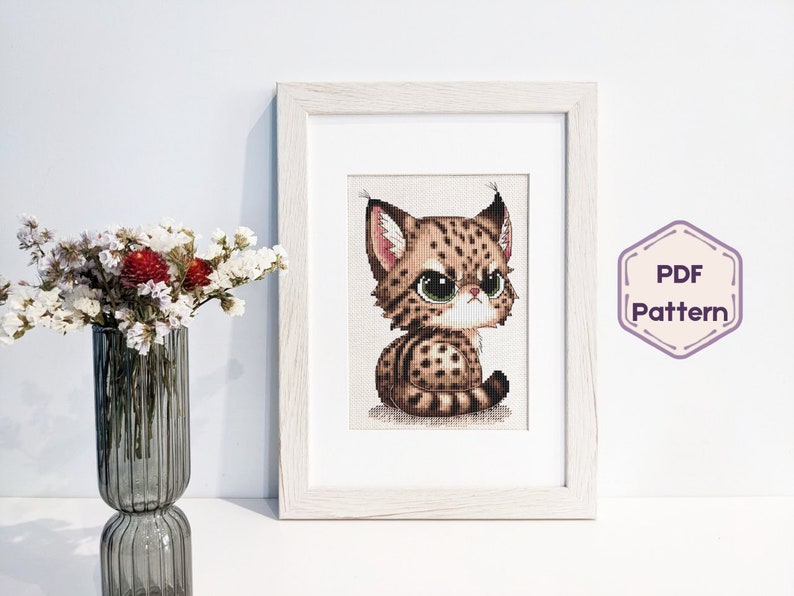 Cross Stitch Pattern With Cute Lynx , PDF Pattern,cross Stitch Pattern ...