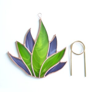 Stained Glass Agave Succulent Suncatcher, Stain Glass Plant Window ...