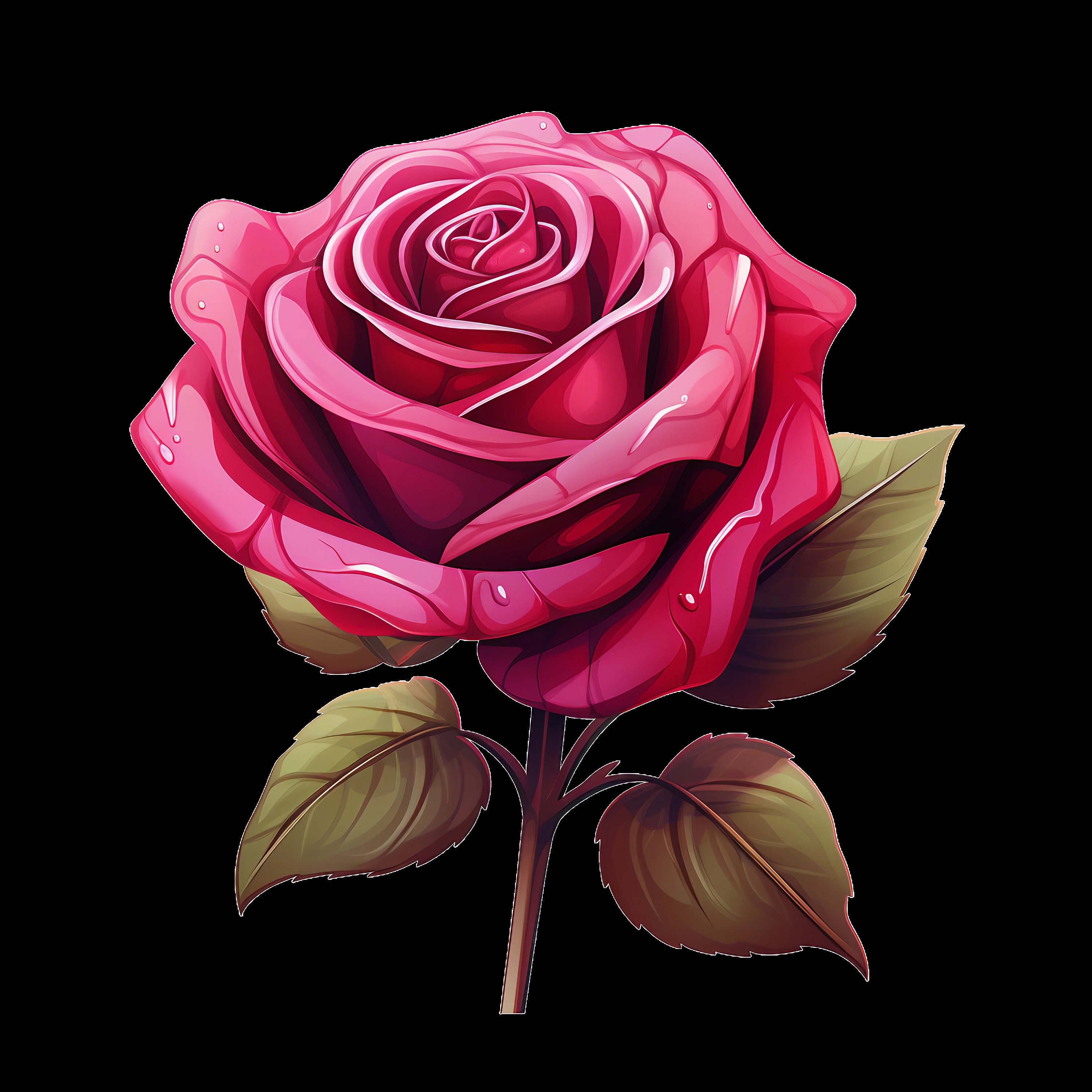 Magenta Rose Clipart, Flower Vector File, SVG, High Resolution PNG ...