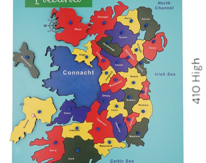Personalised, Wooden, Ireland Map Puzzle, Kids Puzzle - Etsy