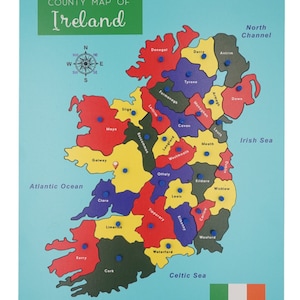Personalised, Wooden, Ireland Map Puzzle, Kids Puzzle - Etsy