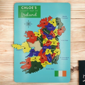 Personalised, Wooden, Ireland Map Puzzle, Kids Puzzle - Etsy