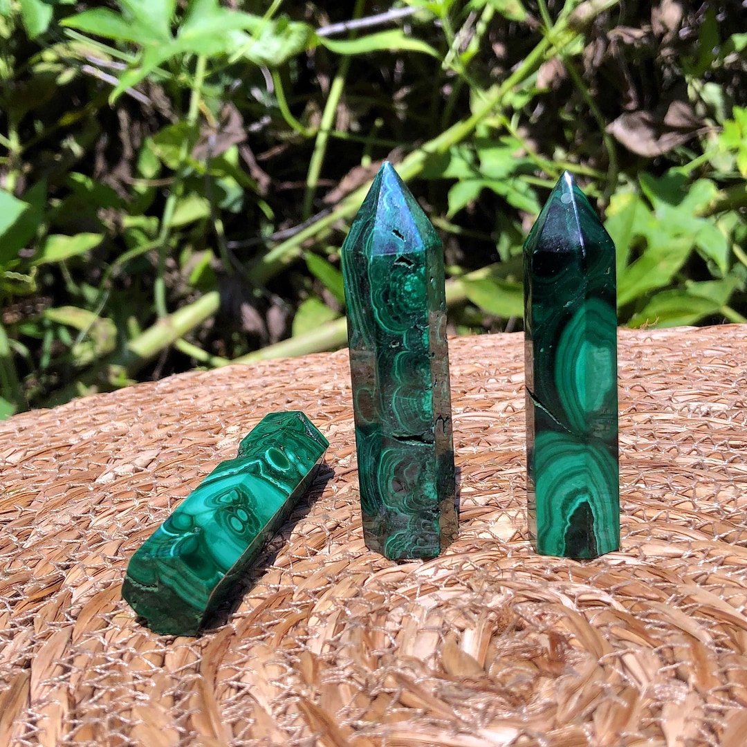 Malachite Tower, High Polished Malachite Point, Crystal Specimen ...