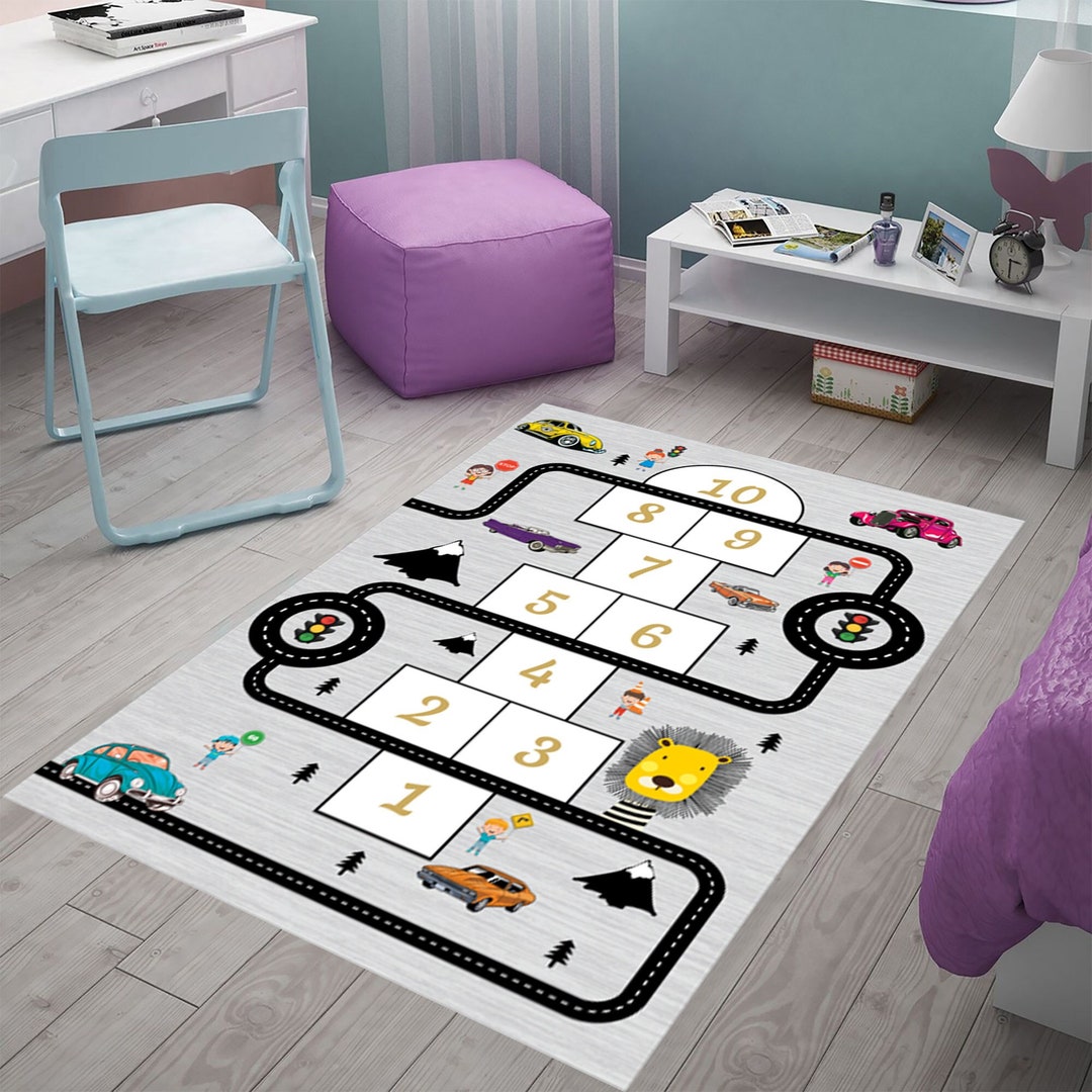 Cute Hopscotch Rugcar Hopscotch Rug Kids Game Rug - Etsy