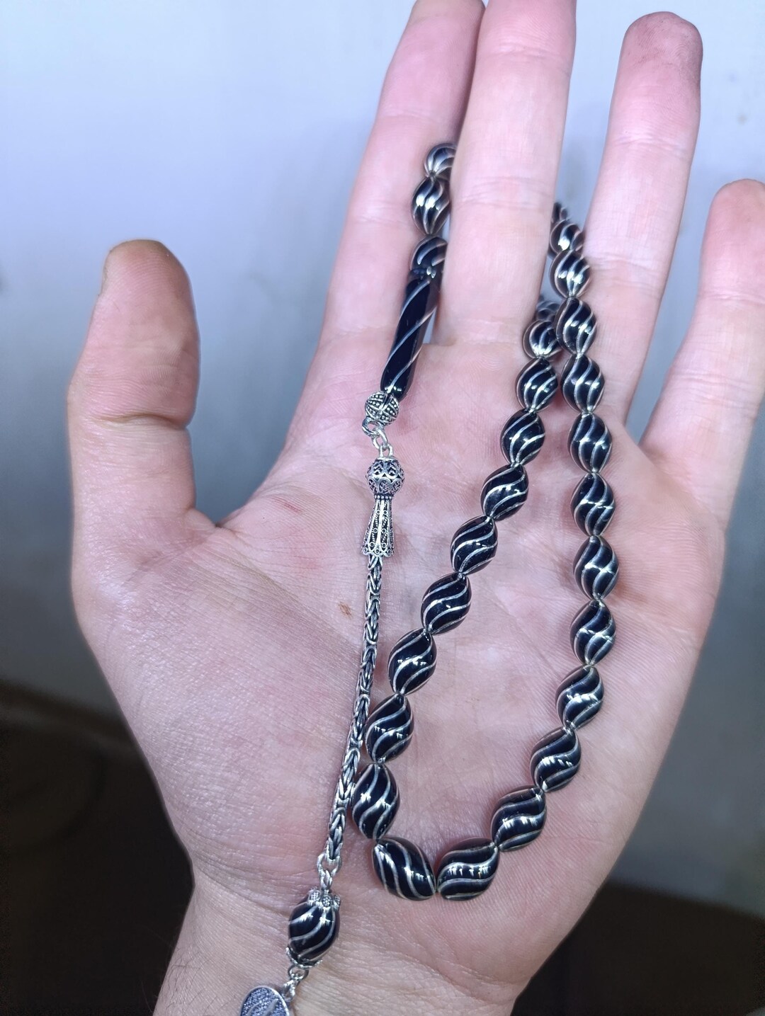 The Unique Beauty of Erzurum: 8-piece Çeşmi Oltu Stone Prayer Beads - Etsy