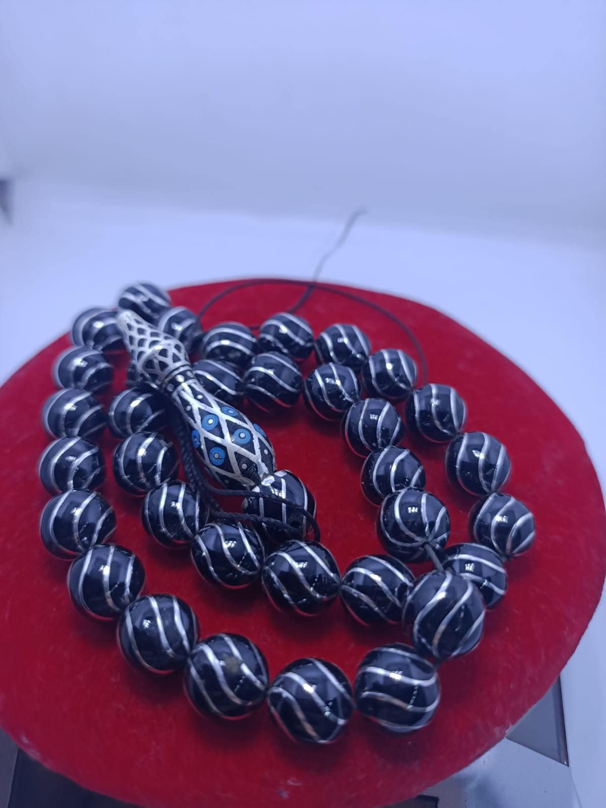 33tesbih,oltustone,erzurumoltutaşı,oltu Stone With Silver Ornaments ...