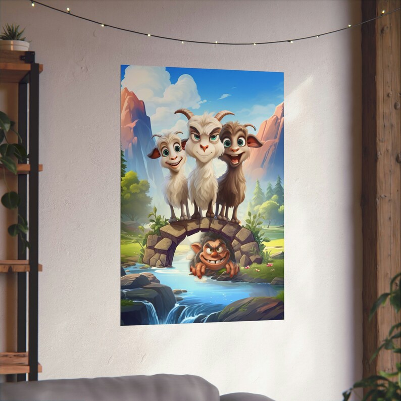 Kids Fairy Tale Poster -- Three Billy Goats Gruff - Etsy