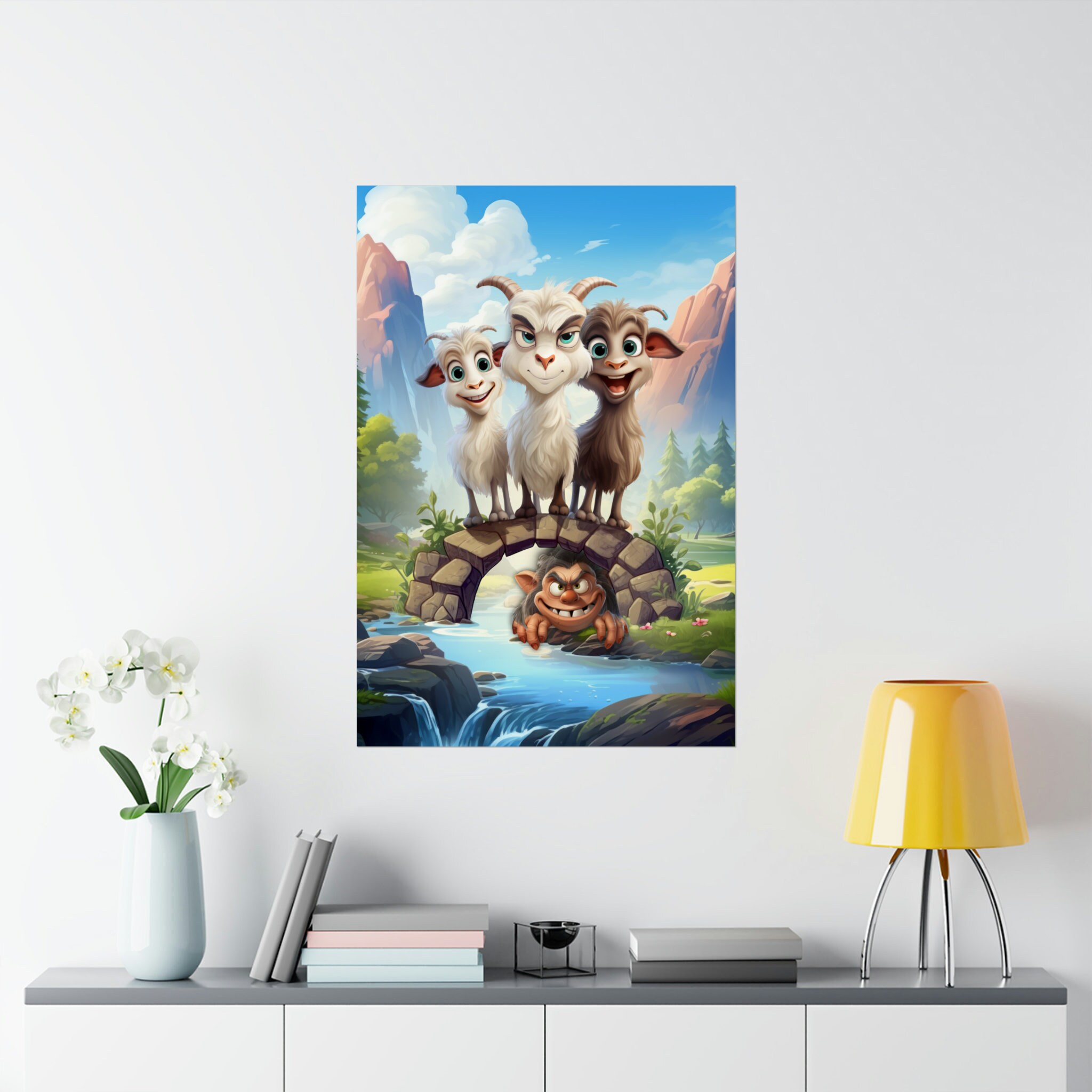 Kids Fairy Tale Poster -- Three Billy Goats Gruff - Etsy