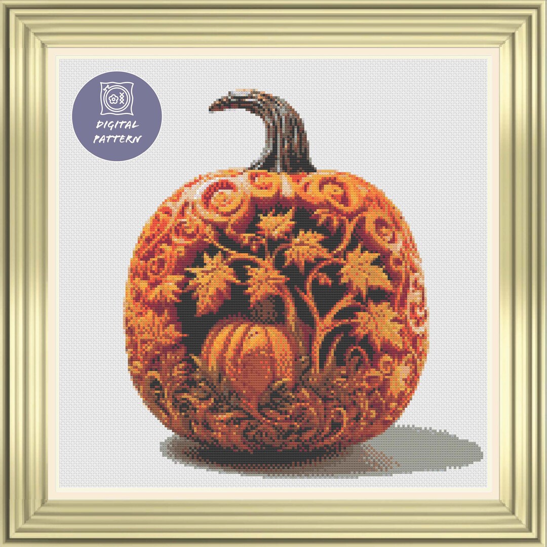 Fall Pumpkin Counted Cross Stitch Pattern - Etsy