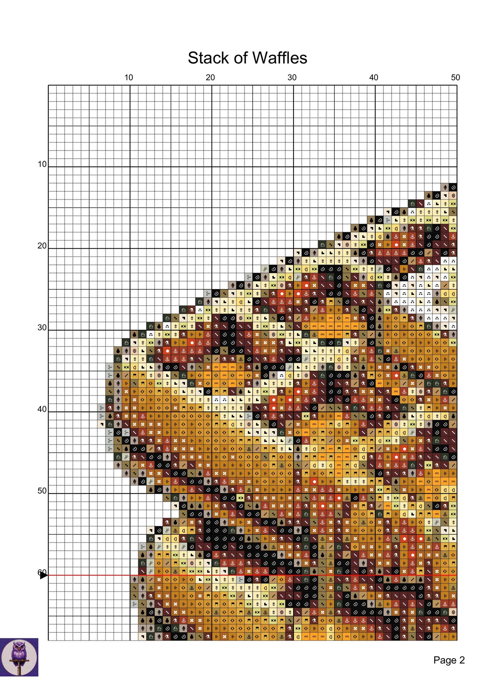 Stack of Waffles Cross Stitch Pattern - Etsy