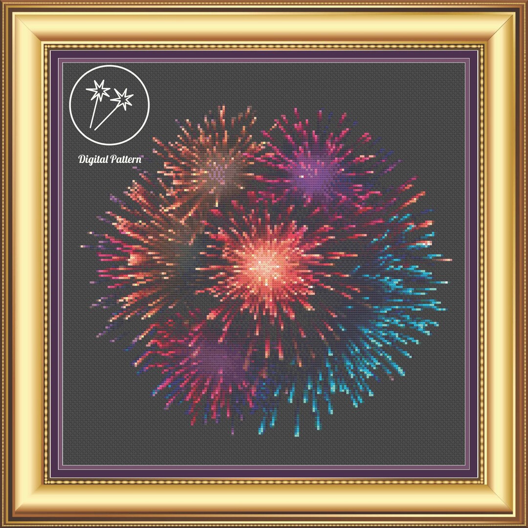 Fireworks Counted Cross Stitch Pattern - Etsy