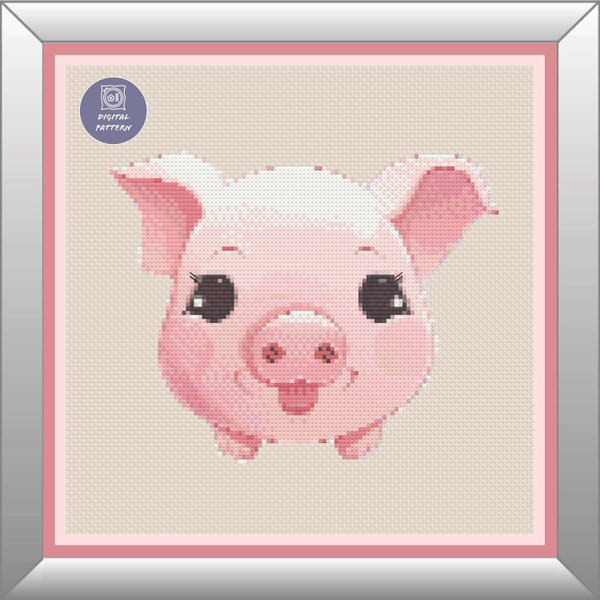 Pig Cross Stitch - Etsy
