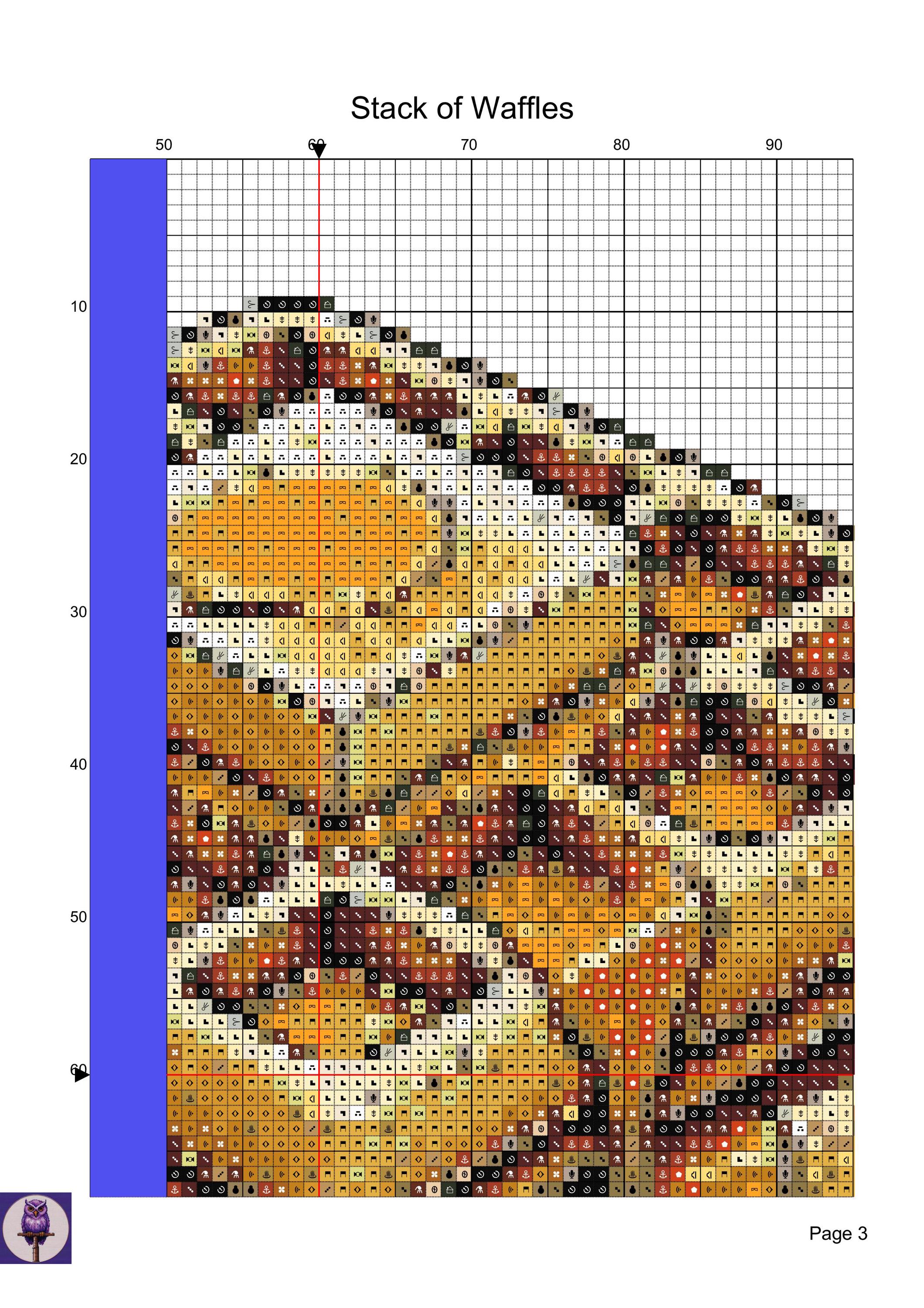 Stack of Waffles Cross Stitch Pattern - Etsy