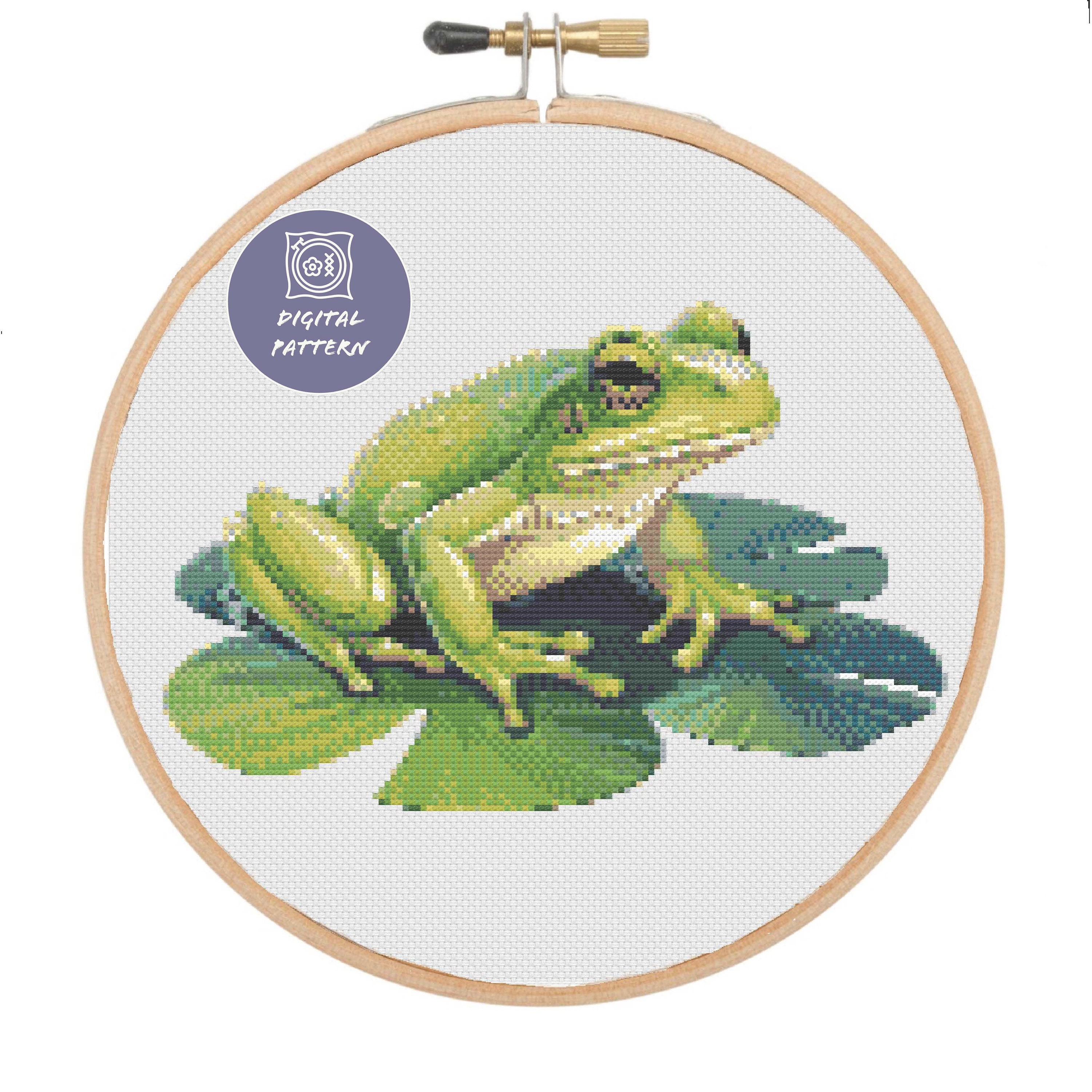 Frog on Lillypad Counted Cross Stitch Pattern - Etsy