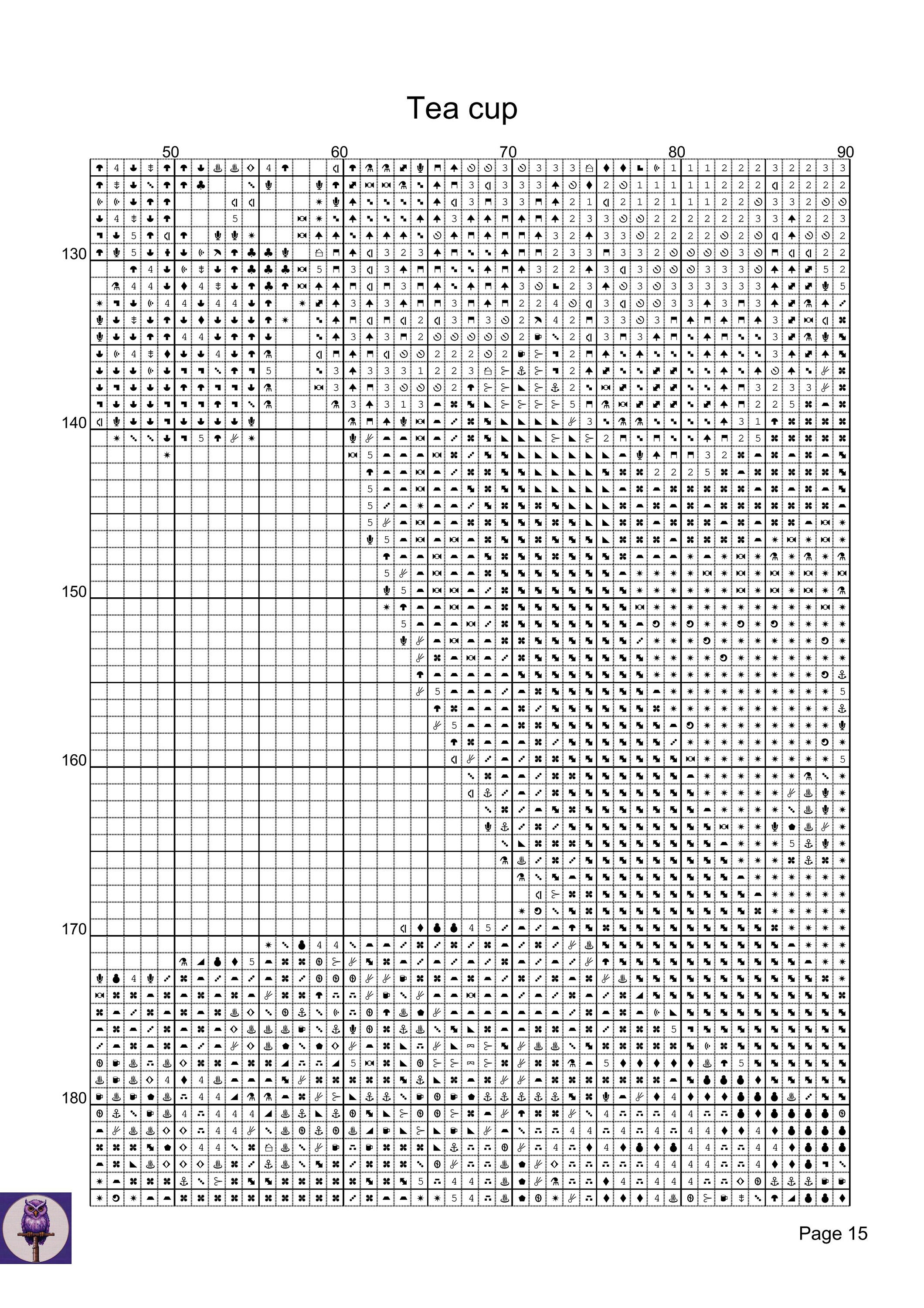 Tea Cup Counted Cross Stitch Pattern - Etsy