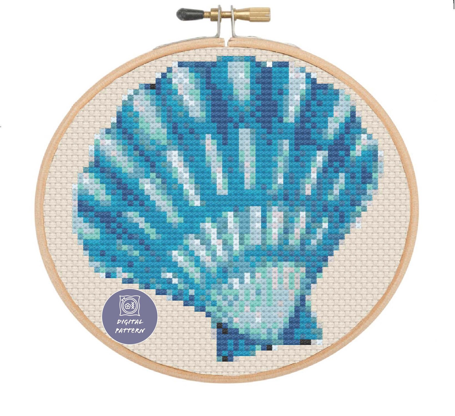 Blue Sea Shell Cross Stitch Pattern - Etsy