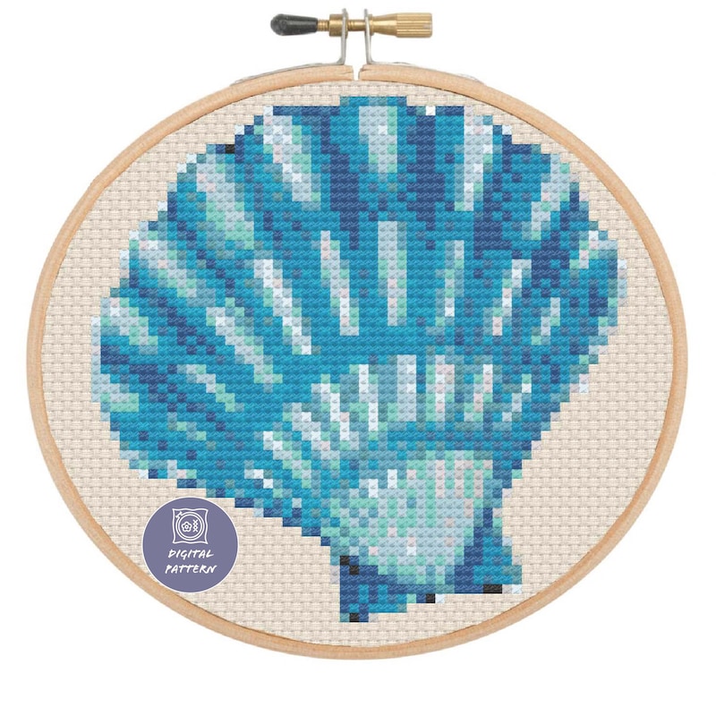 Cross Stitch Blue Shells - Etsy