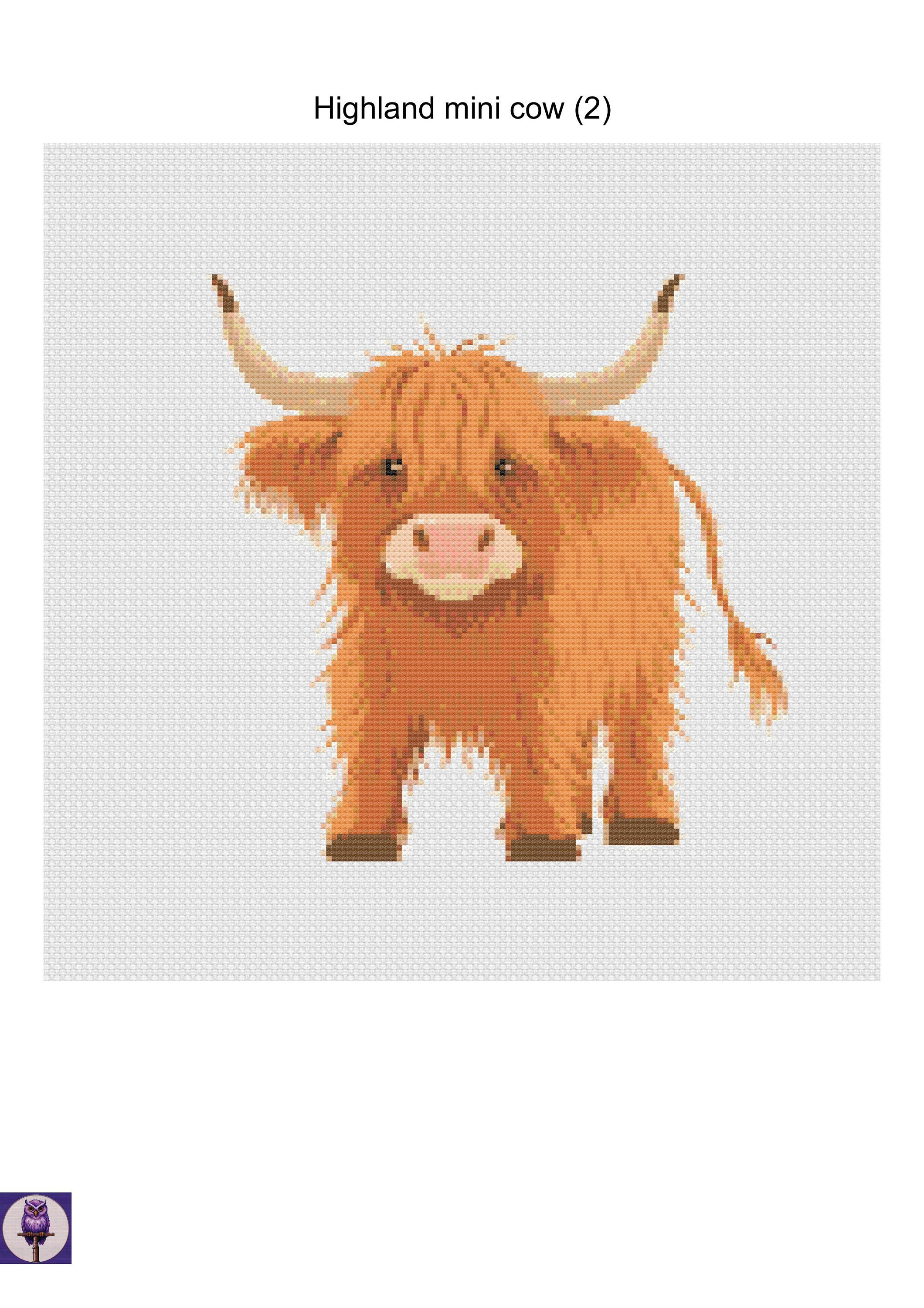 Highland Mini Cow Cross Stitch Pattern - Etsy