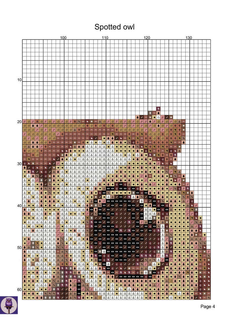 Spotted Owl Counted Cross Stitch Pattern - Etsy