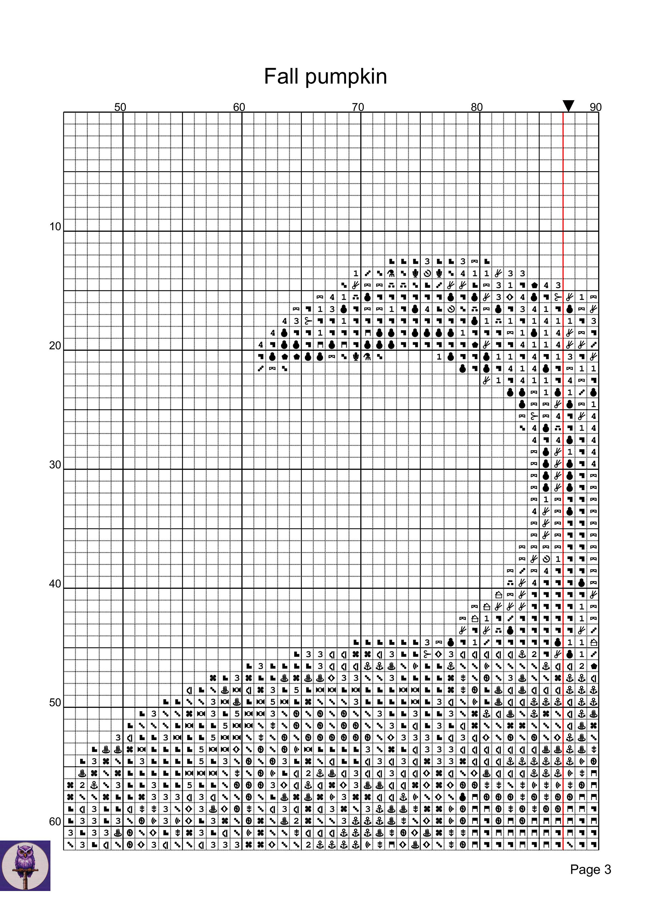 Fall Pumpkin Counted Cross Stitch Pattern - Etsy