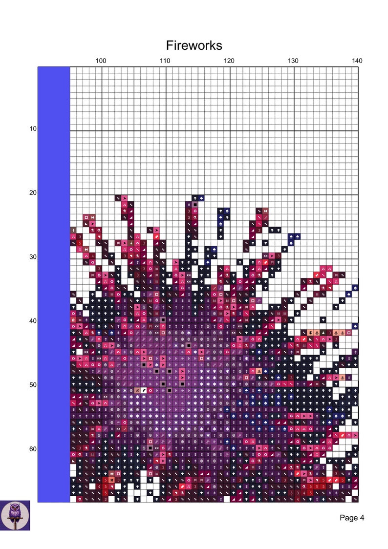 Fireworks Counted Cross Stitch Pattern - Etsy
