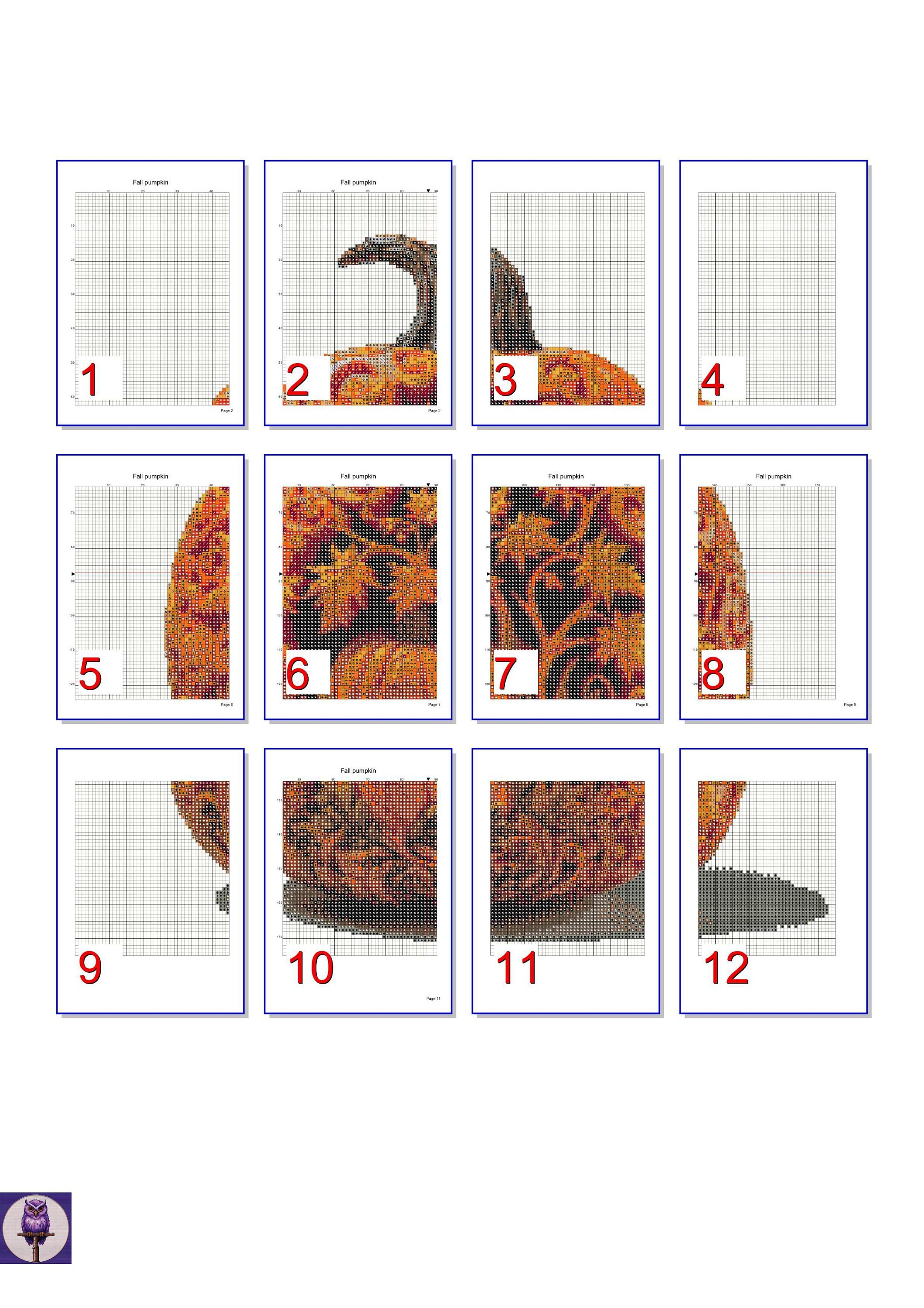 Fall Pumpkin Counted Cross Stitch Pattern - Etsy