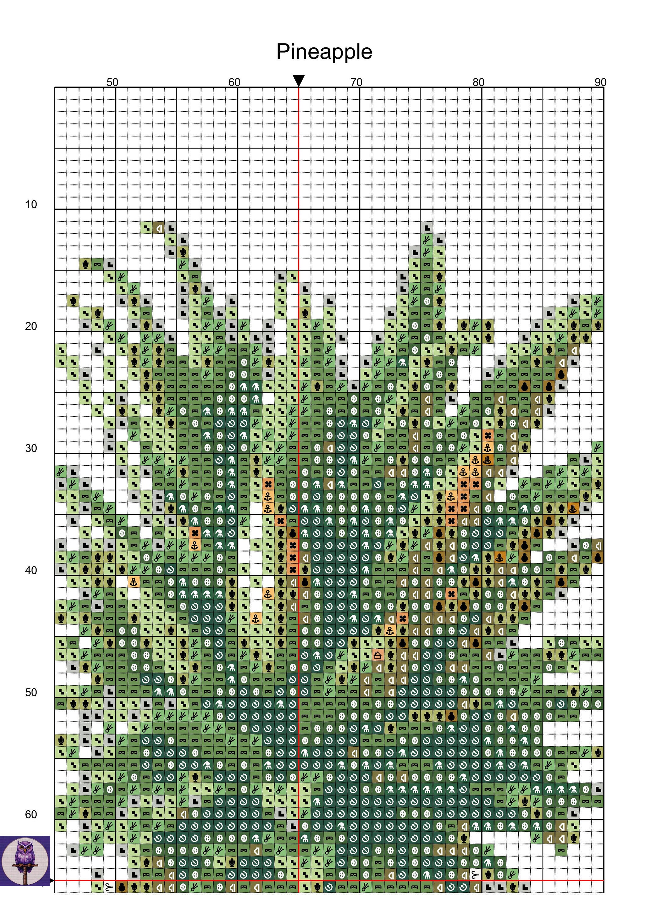Pineapple Cross Stitch Pattern - Etsy