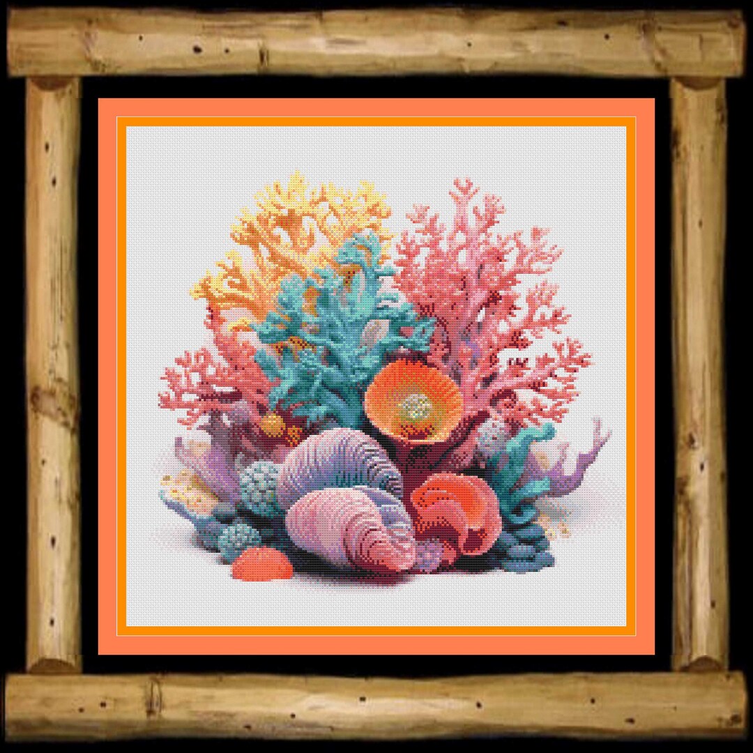 Colorful Coral Counted Cross Stitch Pattern - Etsy