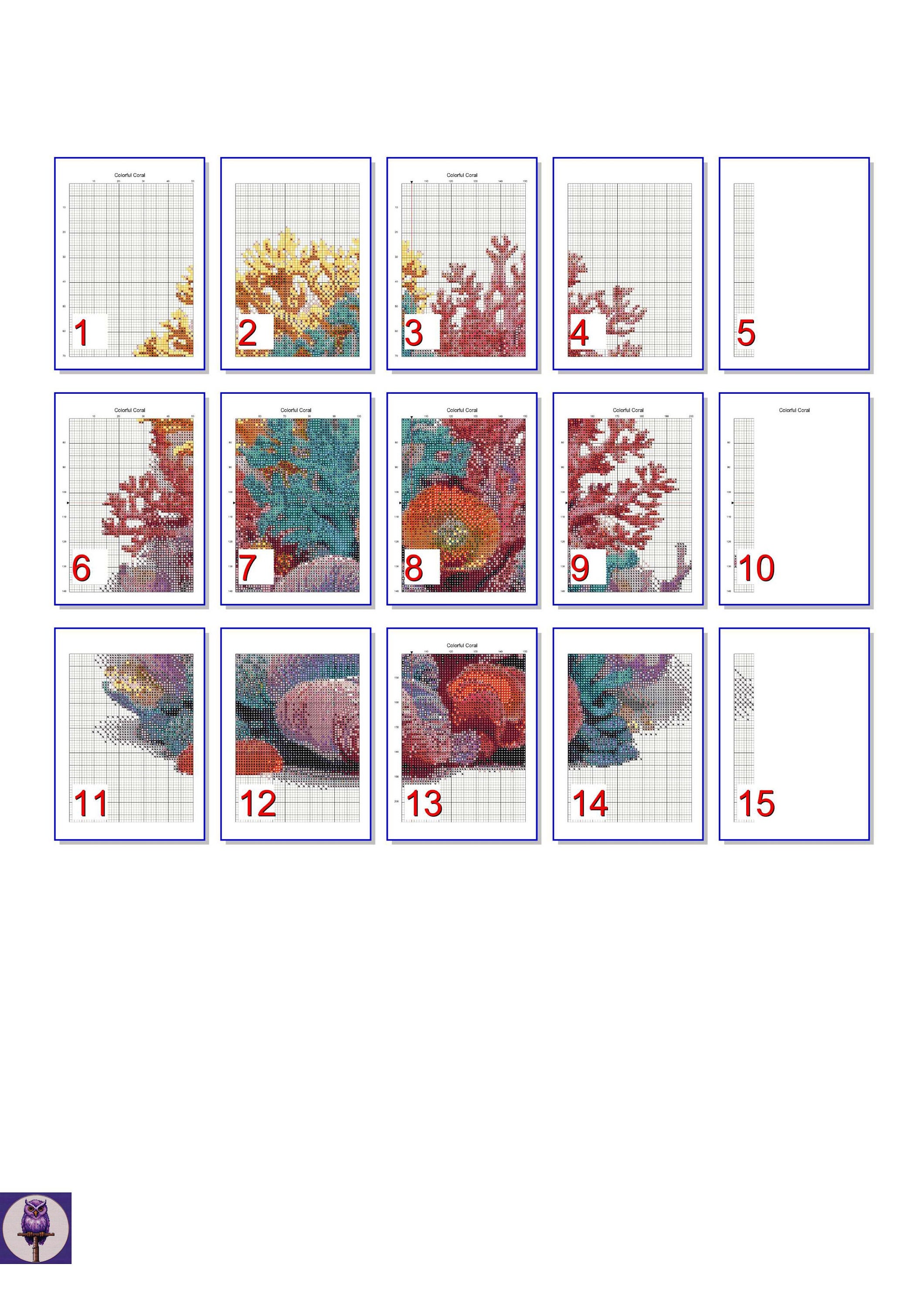 Colorful Coral Counted Cross Stitch Pattern - Etsy