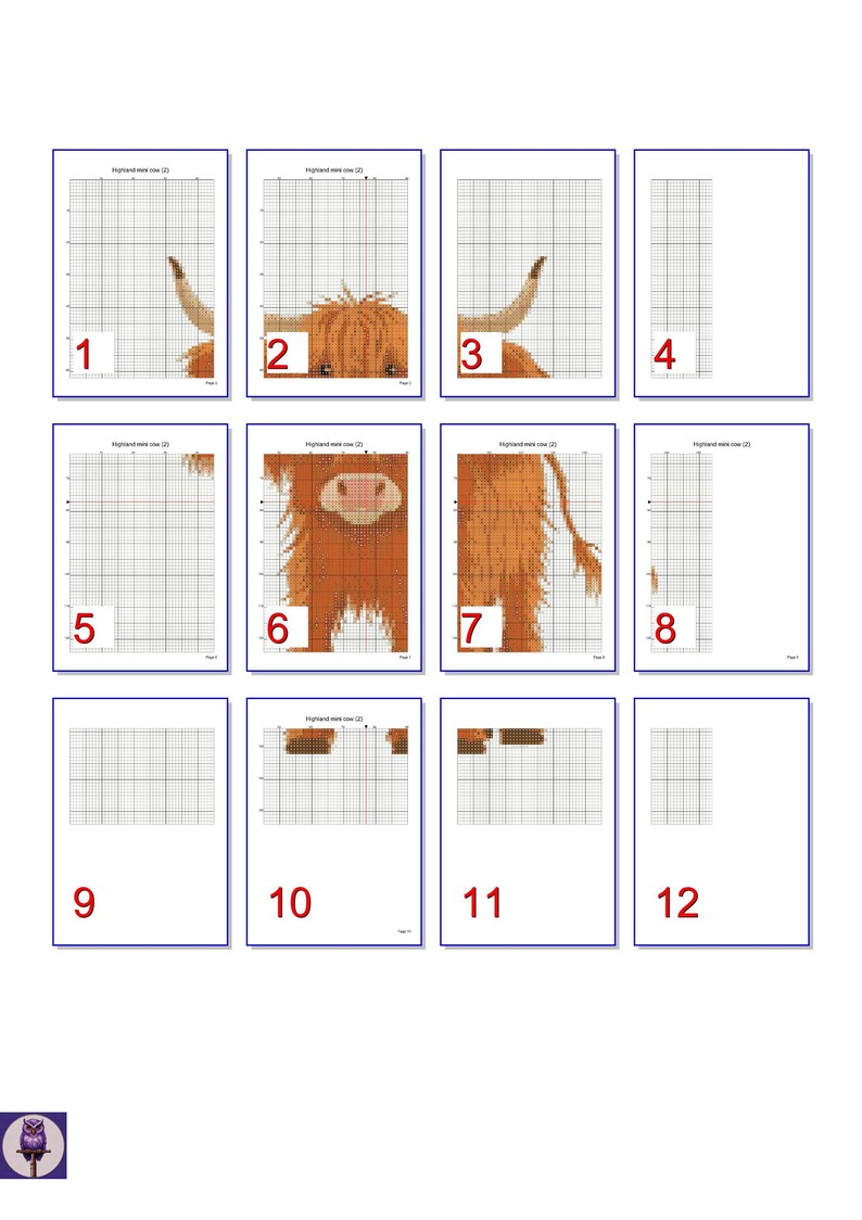 Highland Mini Cow Cross Stitch Pattern - Etsy
