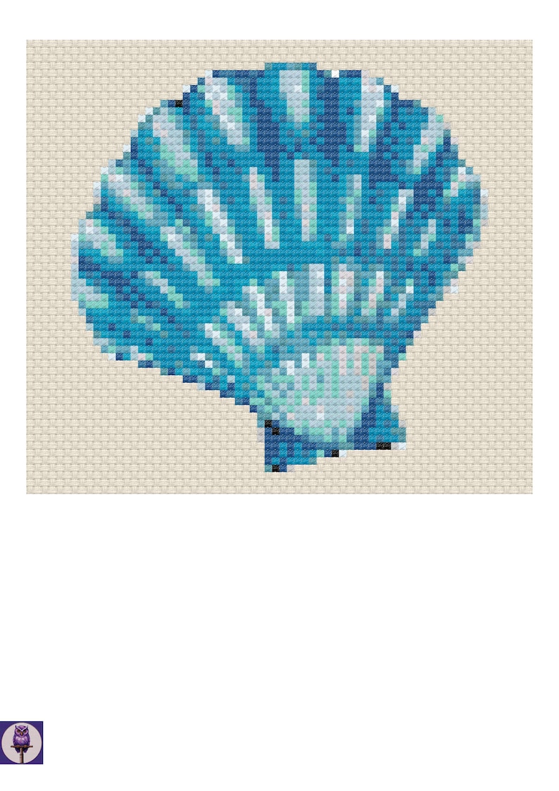 Blue Sea Shell Cross Stitch Pattern - Etsy