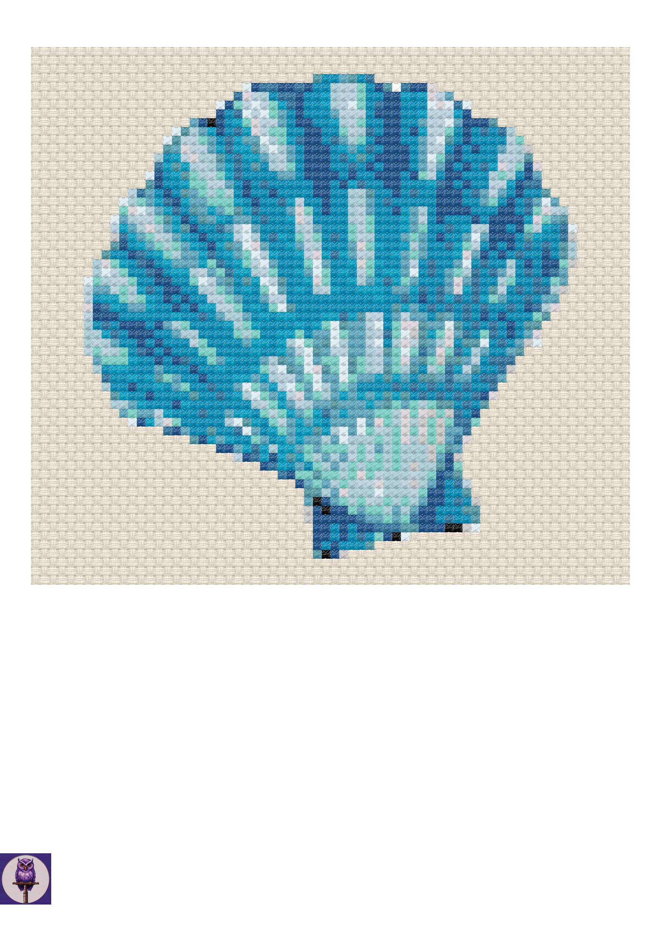 Blue Sea Shell Cross Stitch Pattern - Etsy