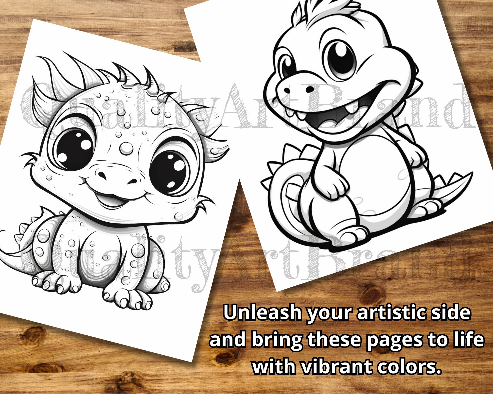 Cute Baby Dragon Coloring Book Instant Download Printable - Etsy