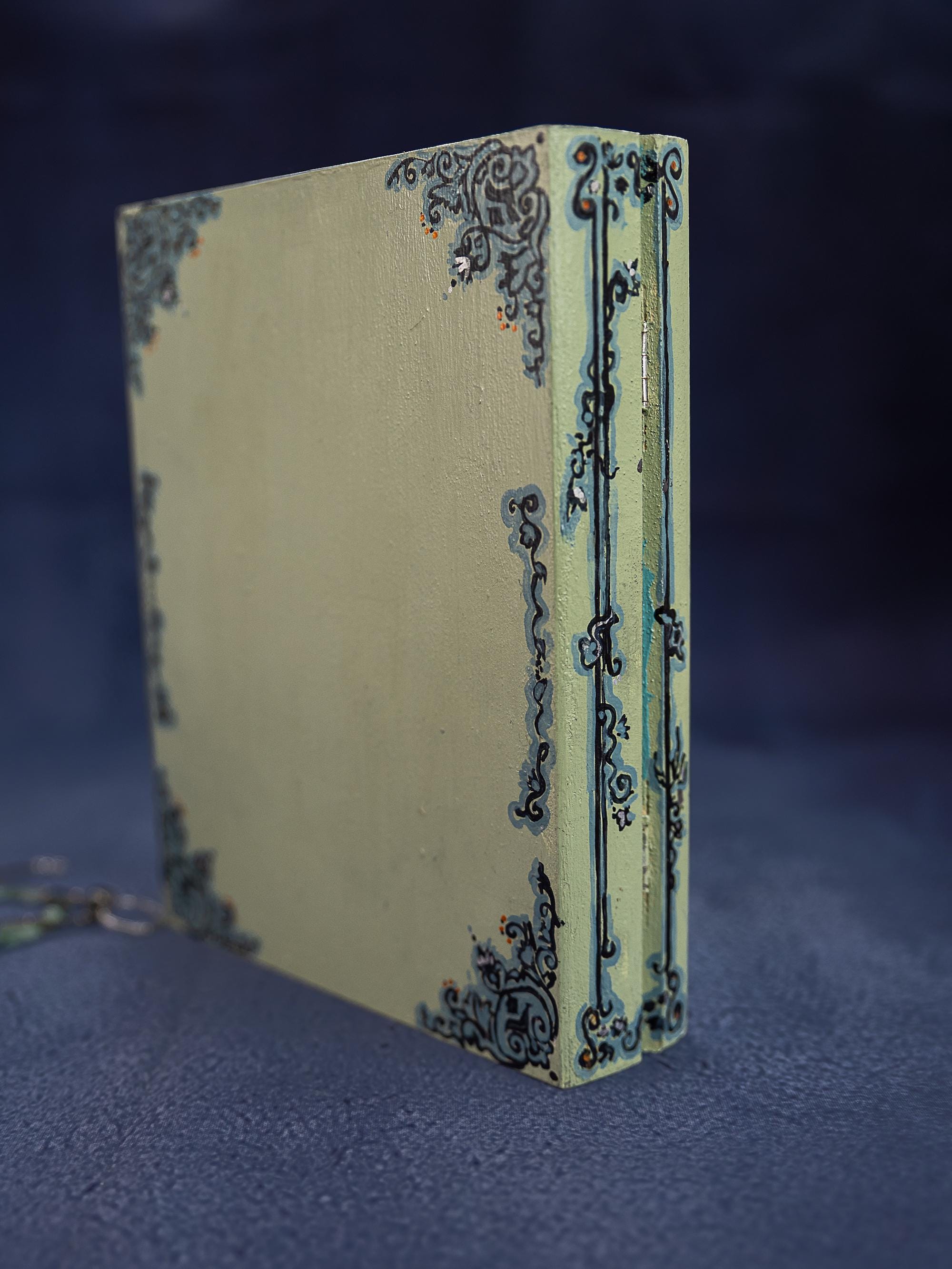 Decor Book Box Hand Painted Faux Hollow Book Chest Treasure Box for ...