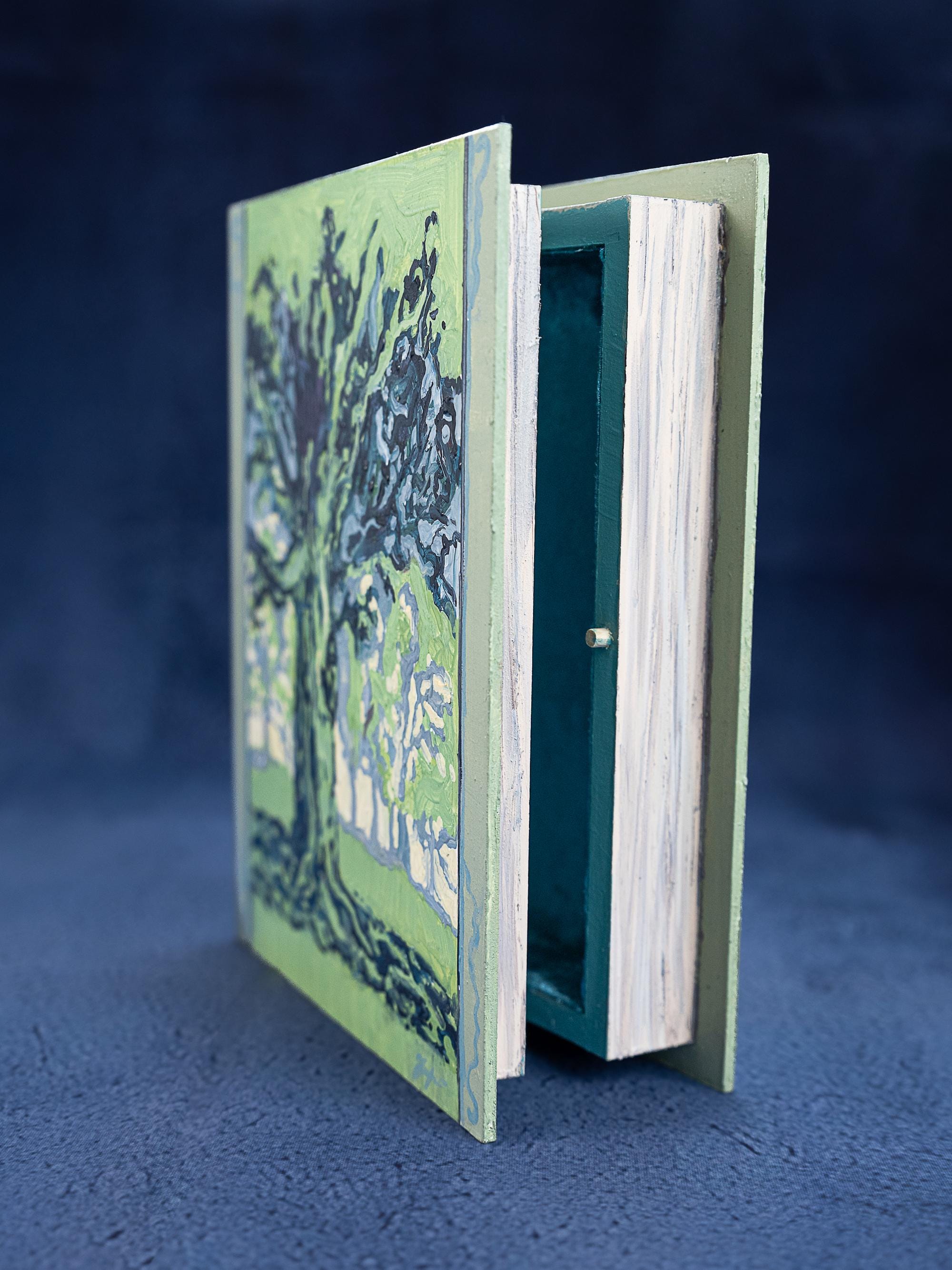 Decor Book Box Hand Painted Faux Hollow Book Chest Treasure Box for ...