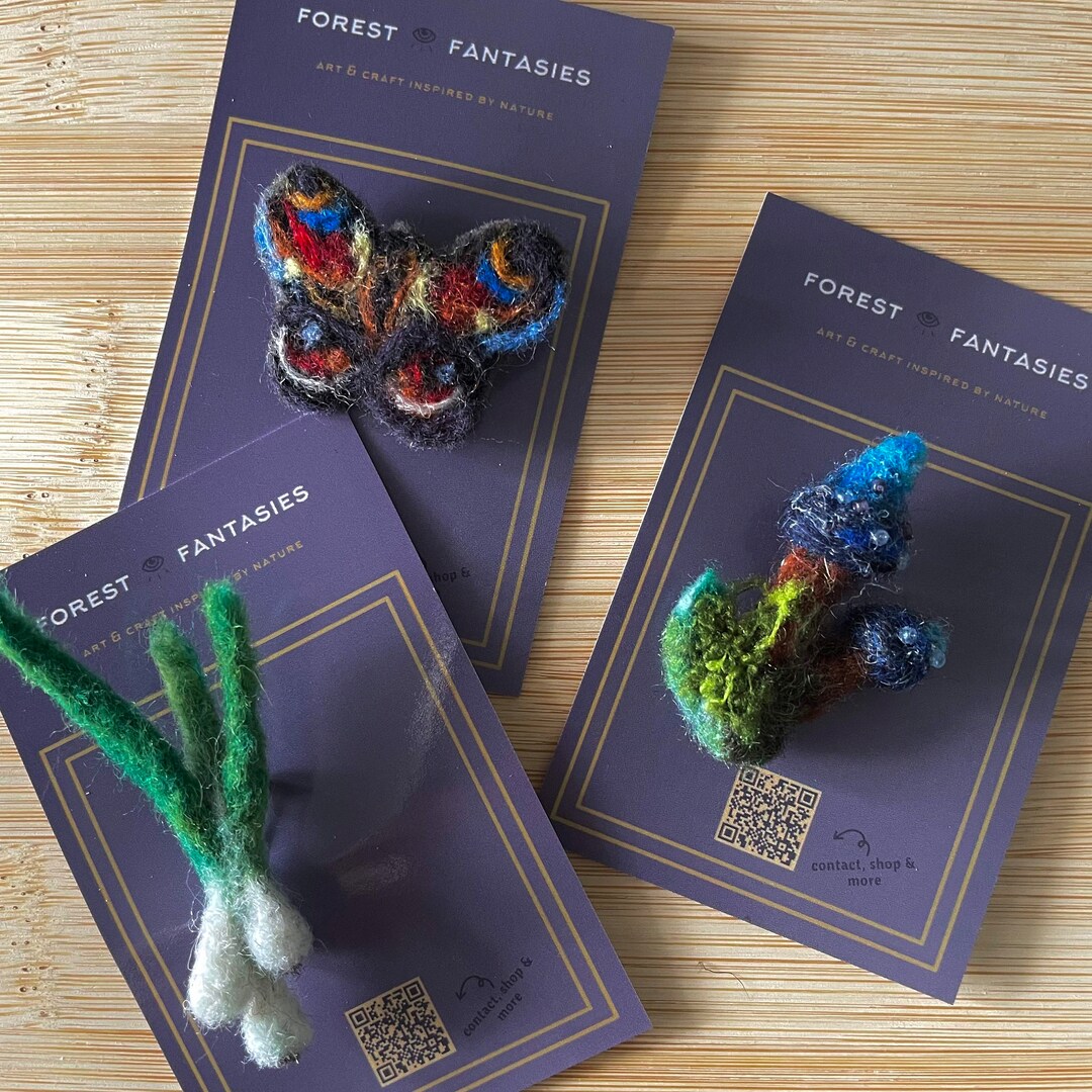 Realistic Green Onion and Spring Flowers Handmade Pins Brooch Unique ...