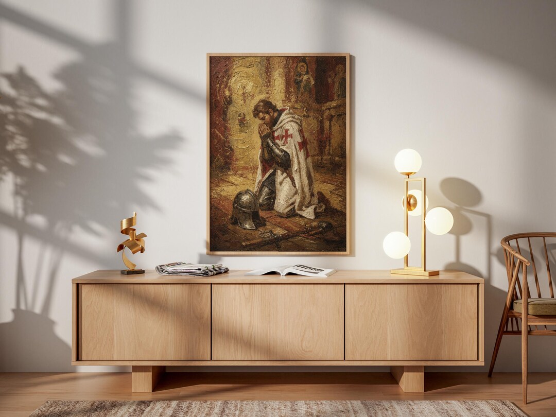 Knight Templar Praying Art Digital Download Christian Warrior Gift Men ...