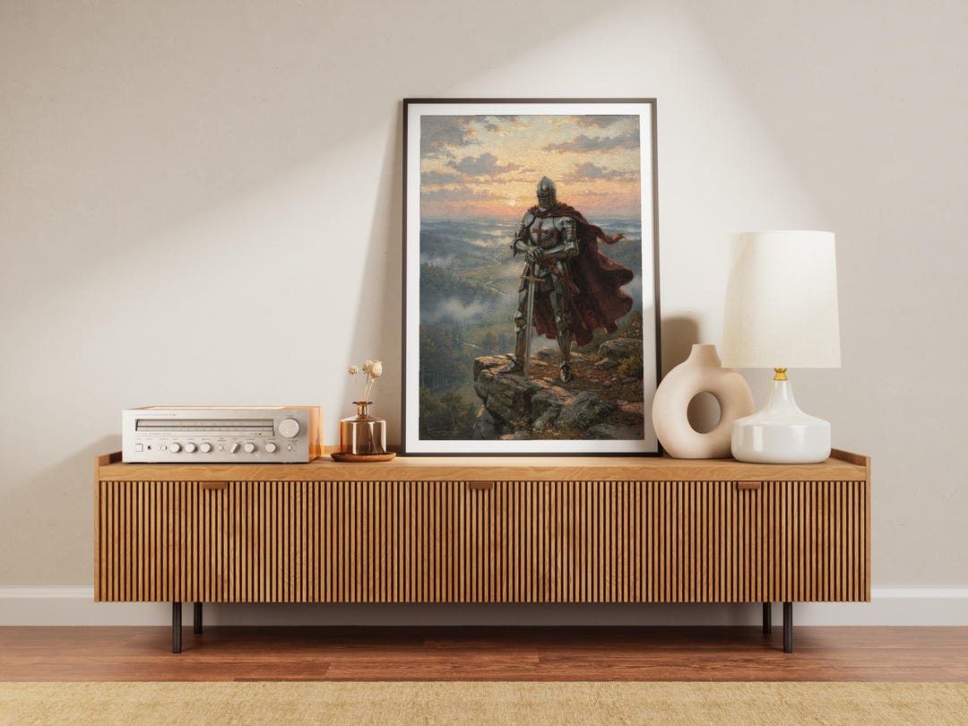 Armor of God Christian Knight Vintage Oil Painting Digital Print Men ...