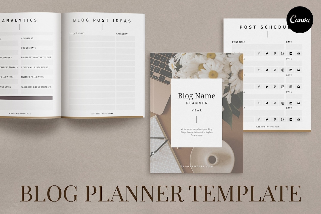 Blog Planner Template, Social Media Planner, Digital Blogging Planner ...