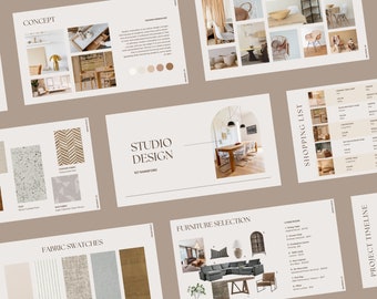 Interior Design Project Proposal & Mood Board Canva Template ...