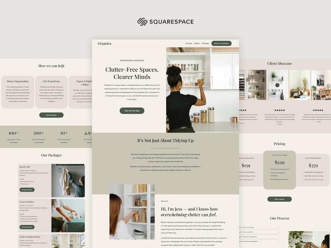 Squarespace Website Template | One Page Template for Service Providers ...