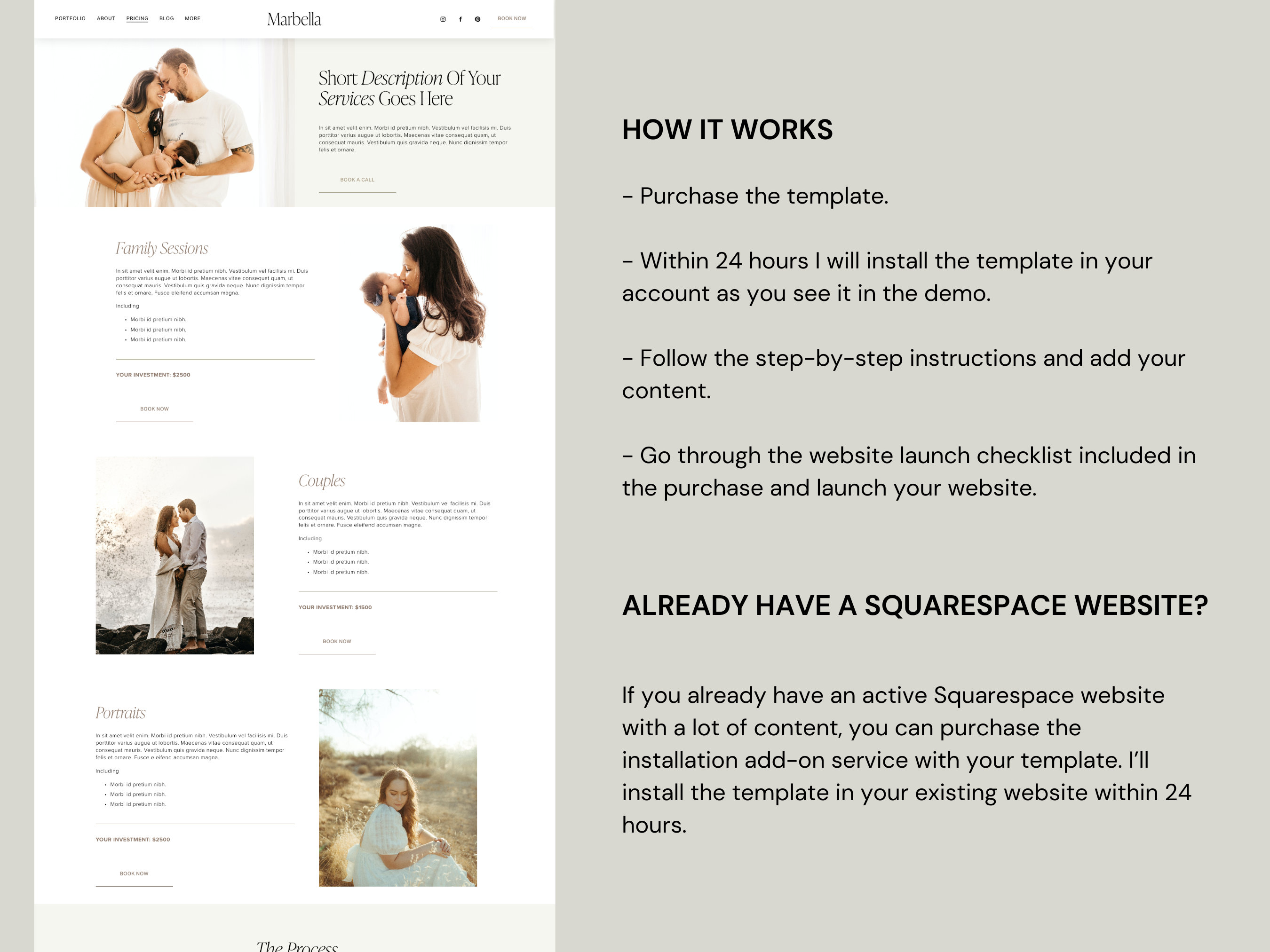 Photography Squarespace Template, Photographer Squarespace 7.1 Website ...