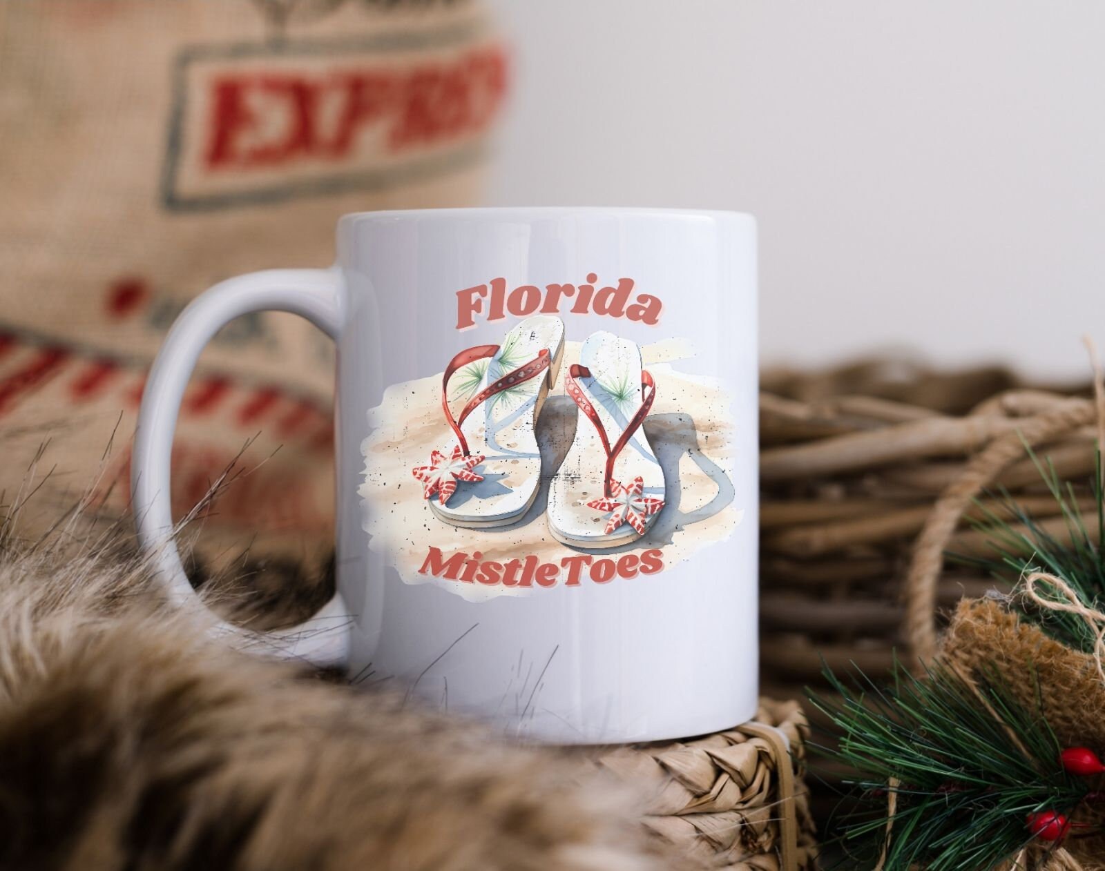 Coastal Christmas PNG Florida Beach Mistletoe Tropical - Etsy