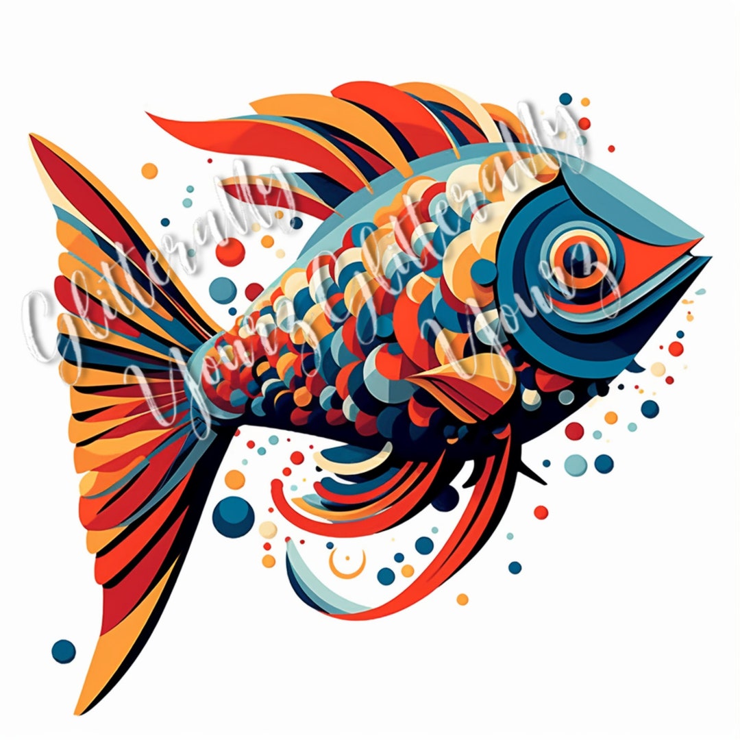 Boho Fish Image PNG, Fish Life, Fishing, Tropical Boho Fish Graphic ...