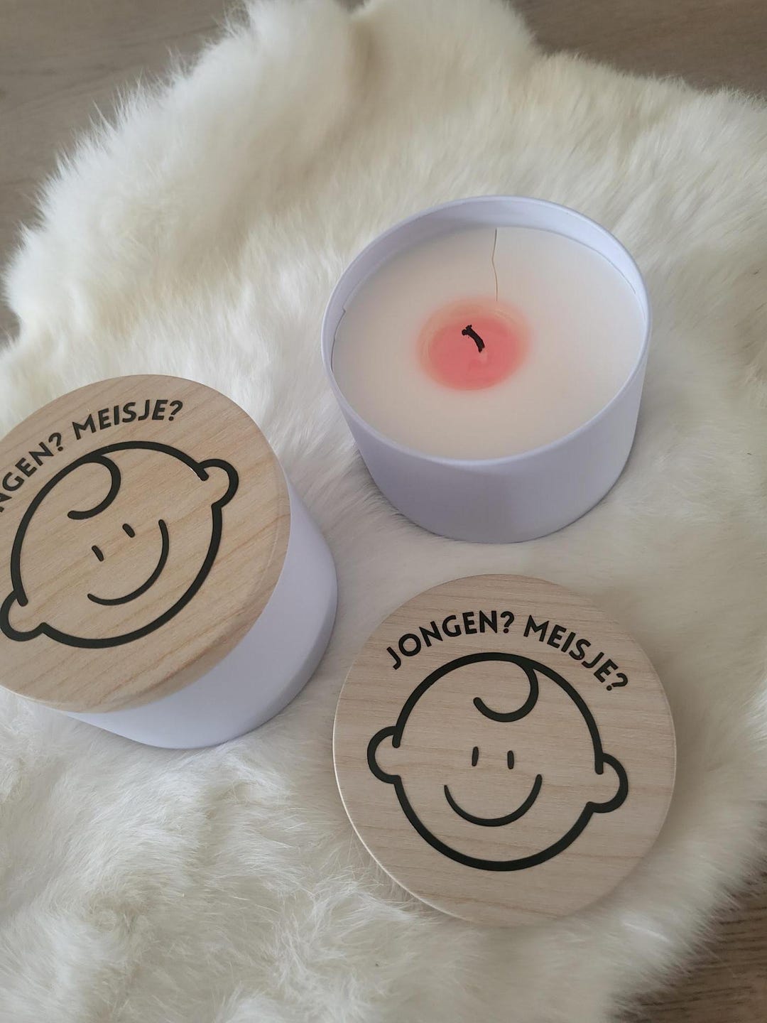 Gender Reveal Candle. This Candle is White and Shows Color When It ...