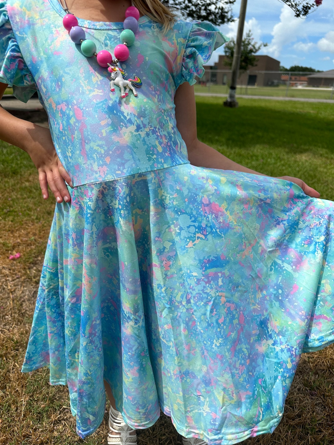 Paint Splatter Twirl Dress - Etsy