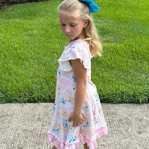 Blue Dog Rainbow Bow Back Twirl Dress - Etsy