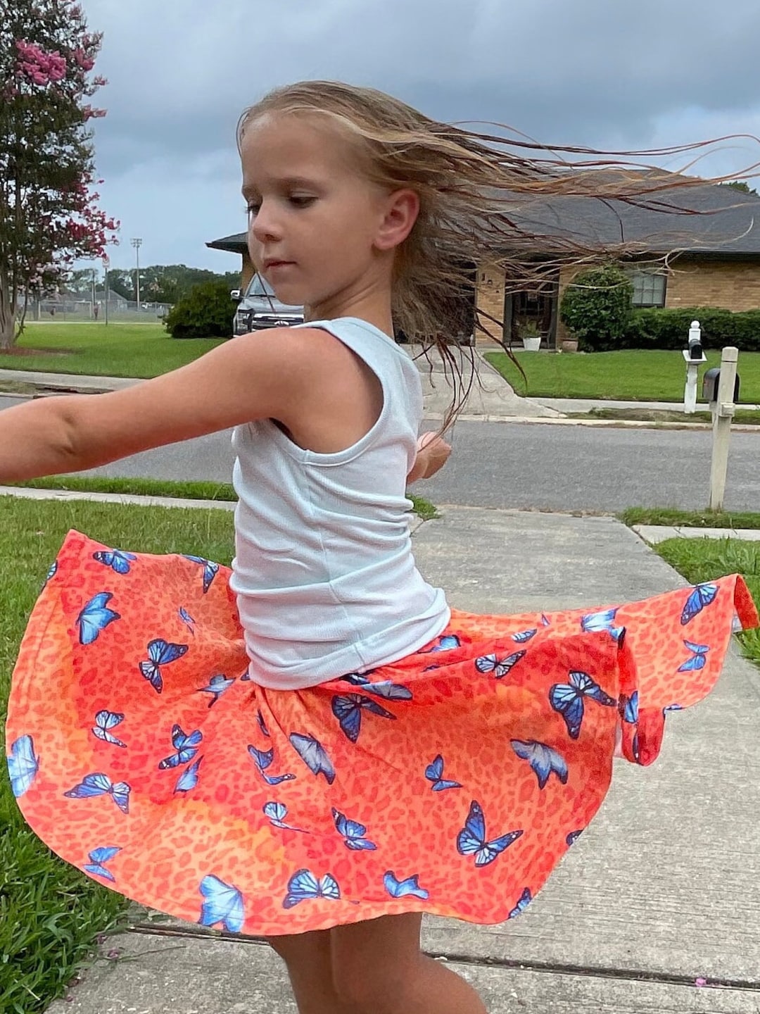 Butterfly Leopard Twirl Skort - Etsy