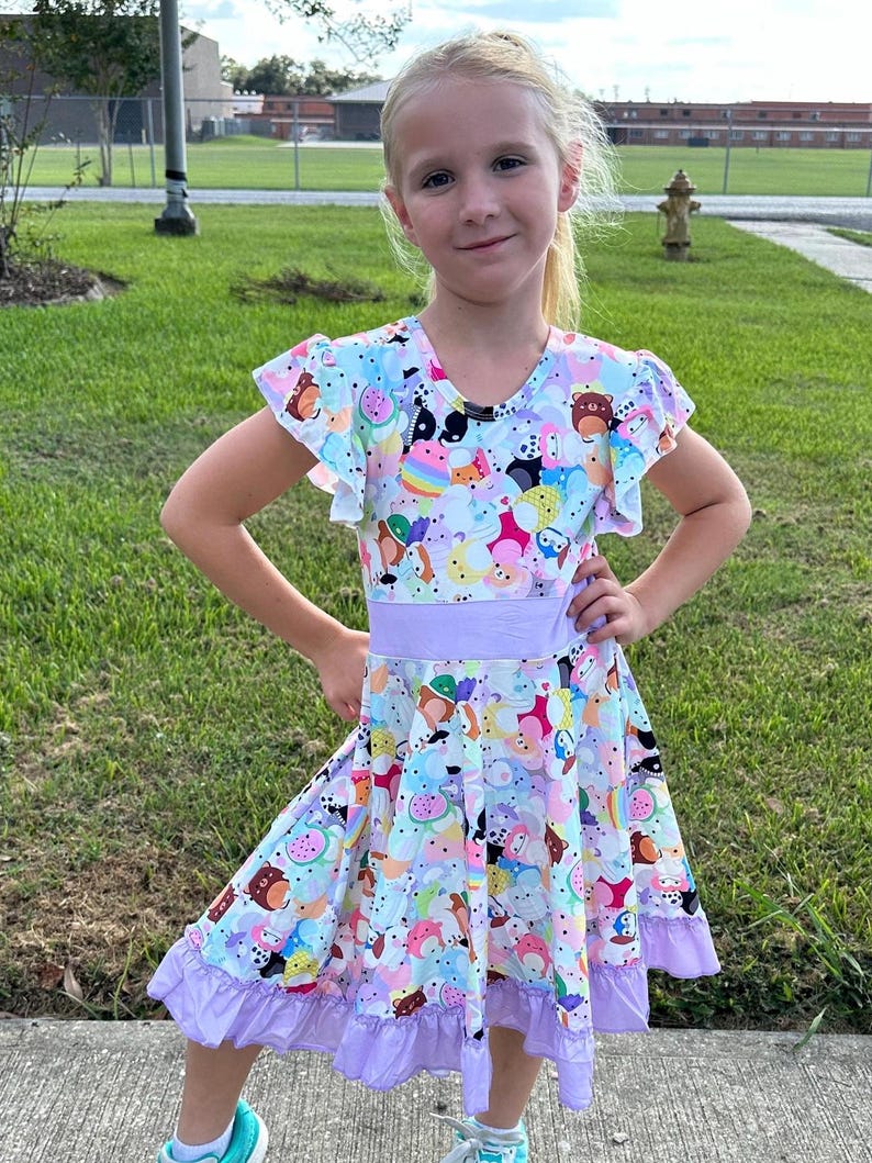 Rainbow Squishmallow Bow Back Twirl Dress - Etsy